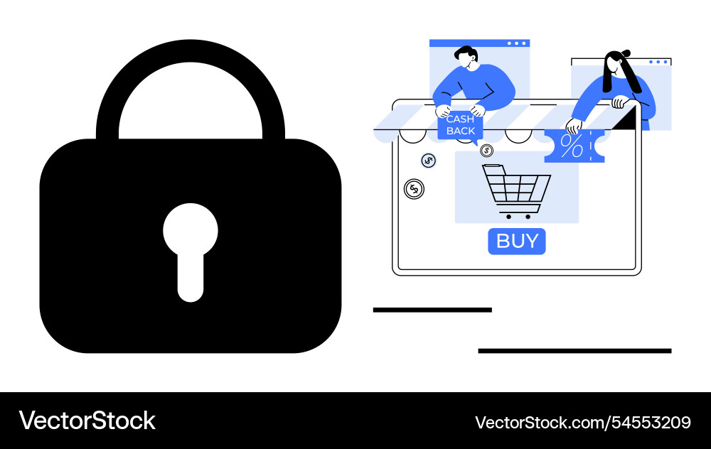Digital security in e-commerce ensuring safe Vector Image