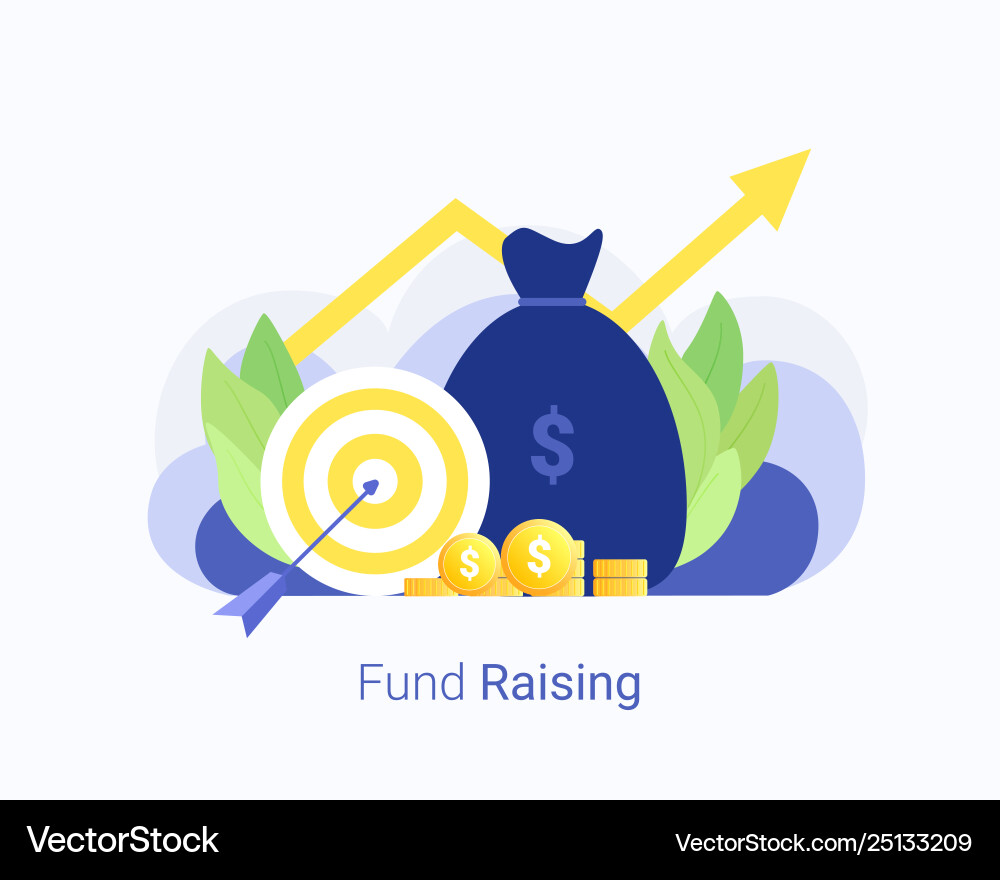Fund rasing money concept Royalty Free Vector Image