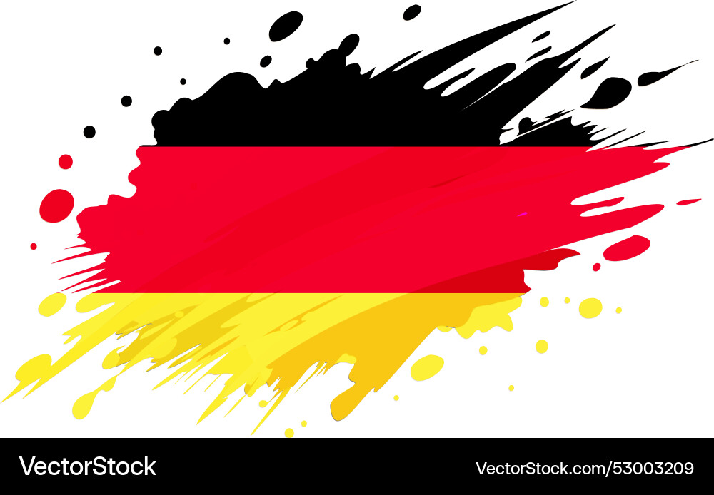 Germany flag painted with grunge brush stroke Vector Image