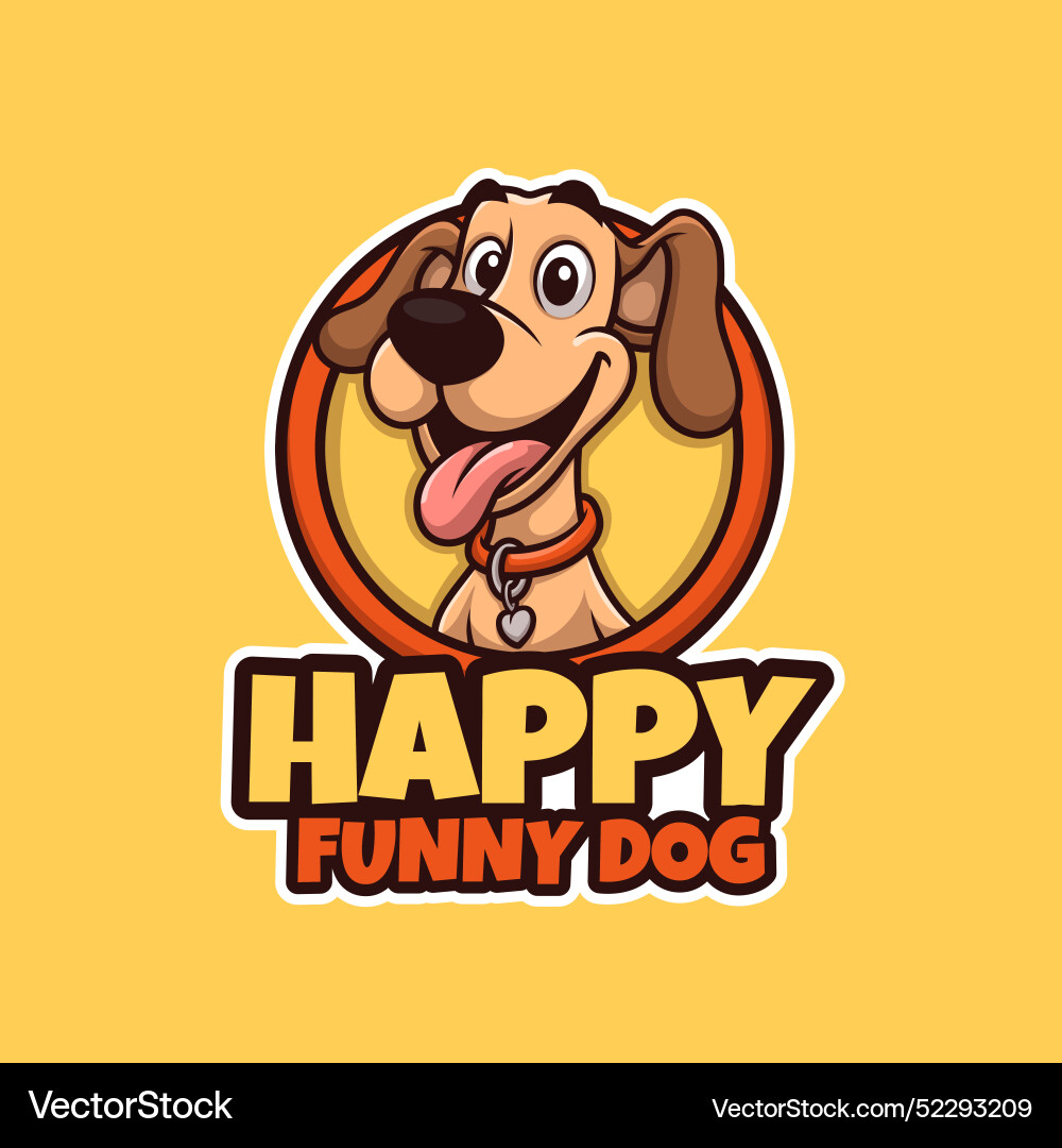 Happy funny dog cartoon Royalty Free Vector Image