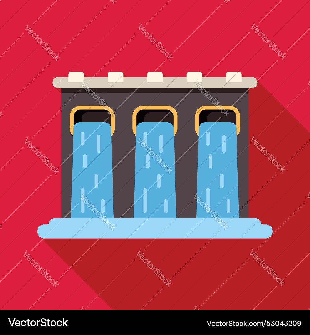 Hydroelectric power plant generating clean energy Vector Image