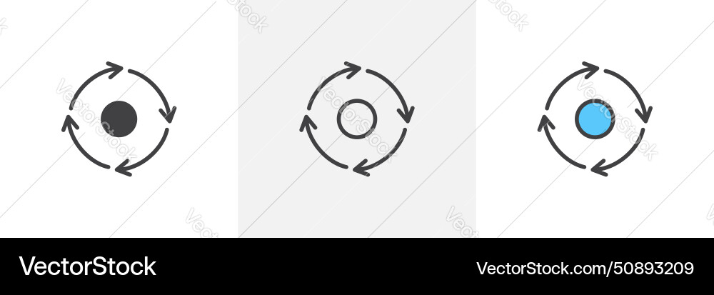 Life cycle icon set circle arrow method symbol Vector Image
