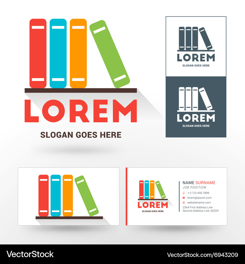 Logo template stack of books for bookshop Vector Image
