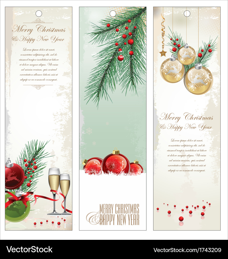 Merry christmas banner set Royalty Free Vector Image
