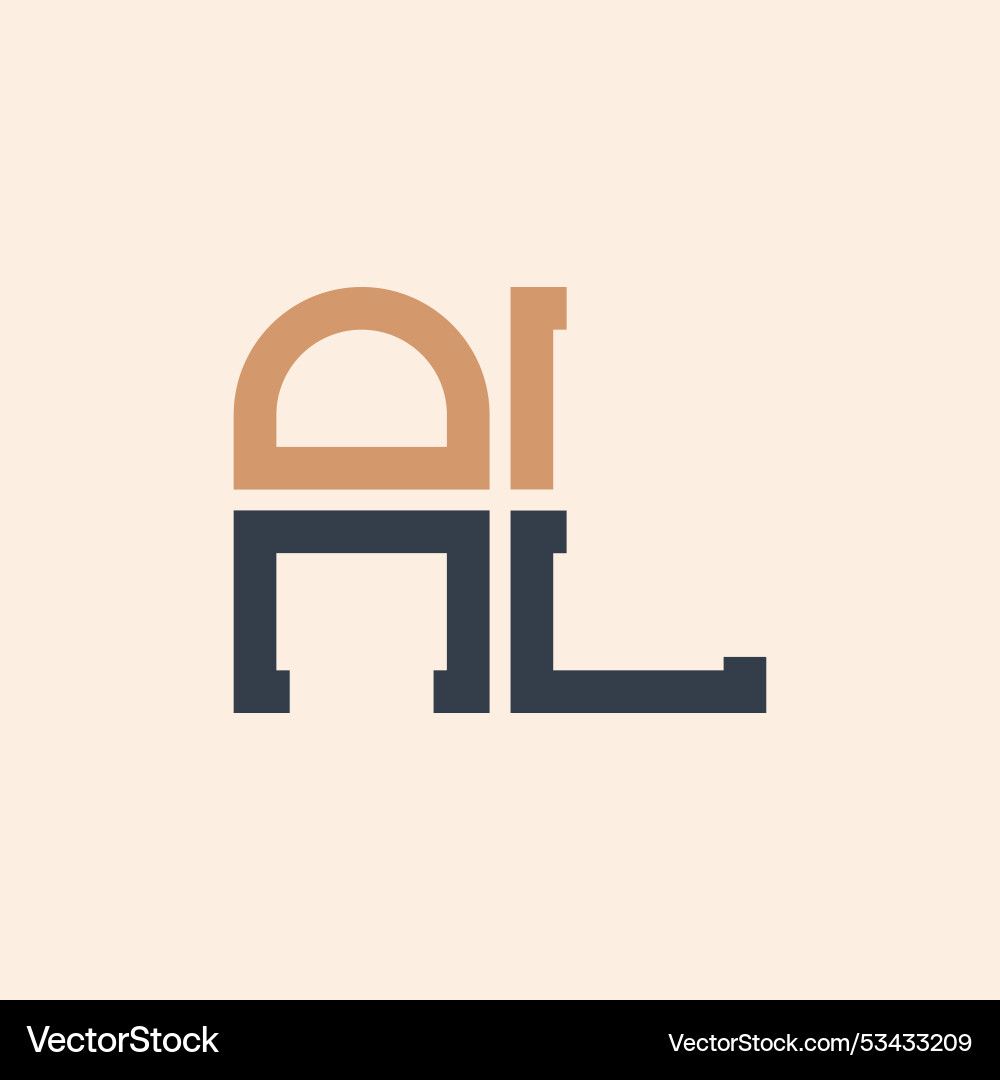 Modern al letter logo design creative and Vector Image