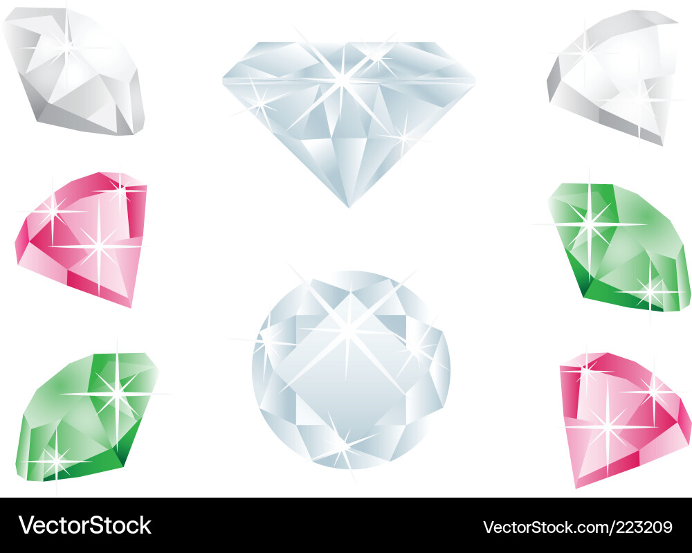 Sparkling Diamond Gems Royalty Free Vector Image