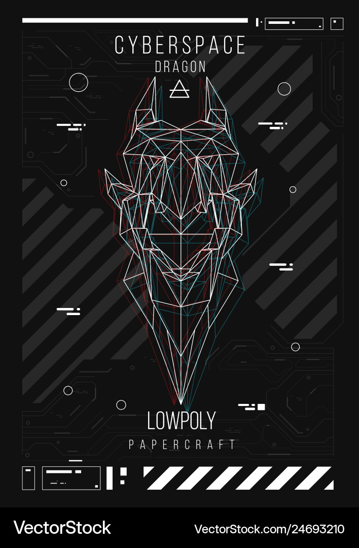 Abstract low poly template poster with poligonal Vector Image