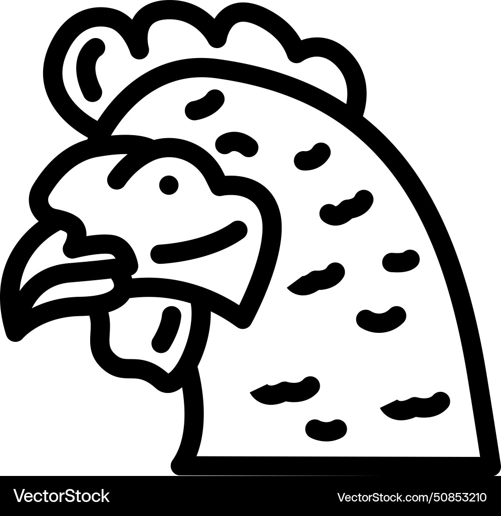 Chicken animal line icon Royalty Free Vector Image