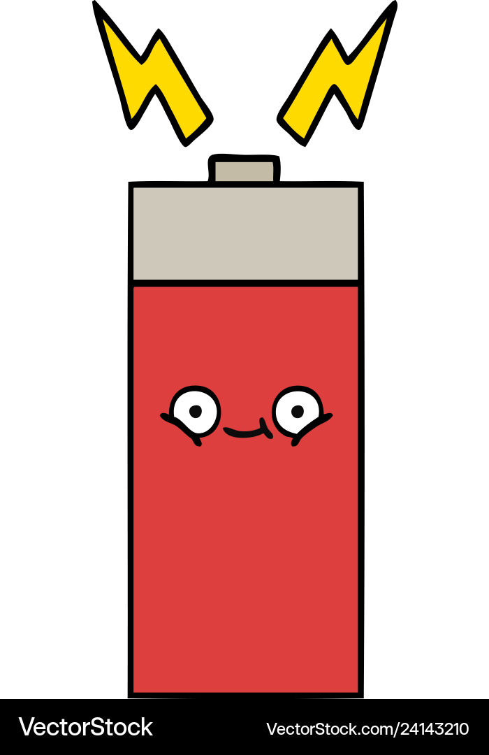 Cute cartoon battery Royalty Free Vector Image