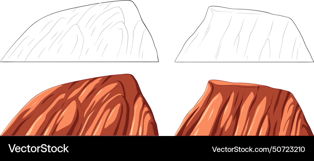 Four of geological rock layers Royalty Free Vector Image