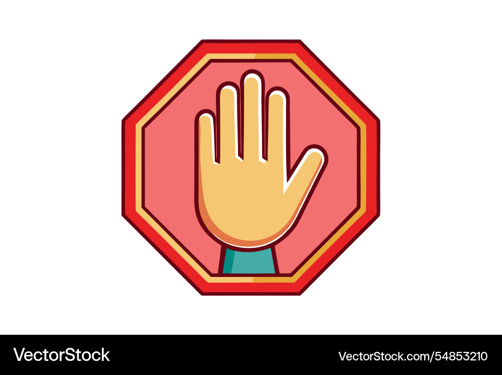 Helles und detailliertes Stoppzeichen-Symbol mit Vektorbild