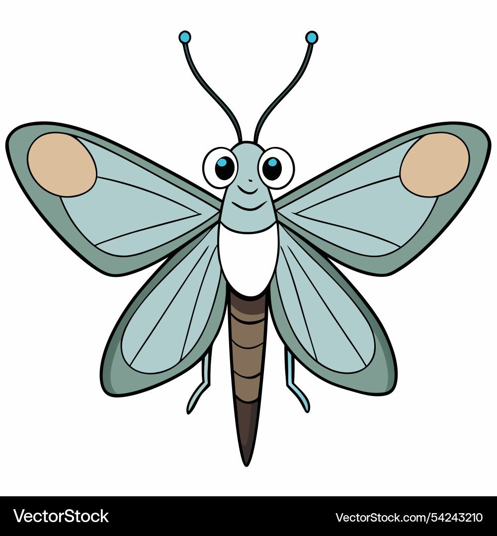 Long-tailed skipper butterfly on a white Vector Image