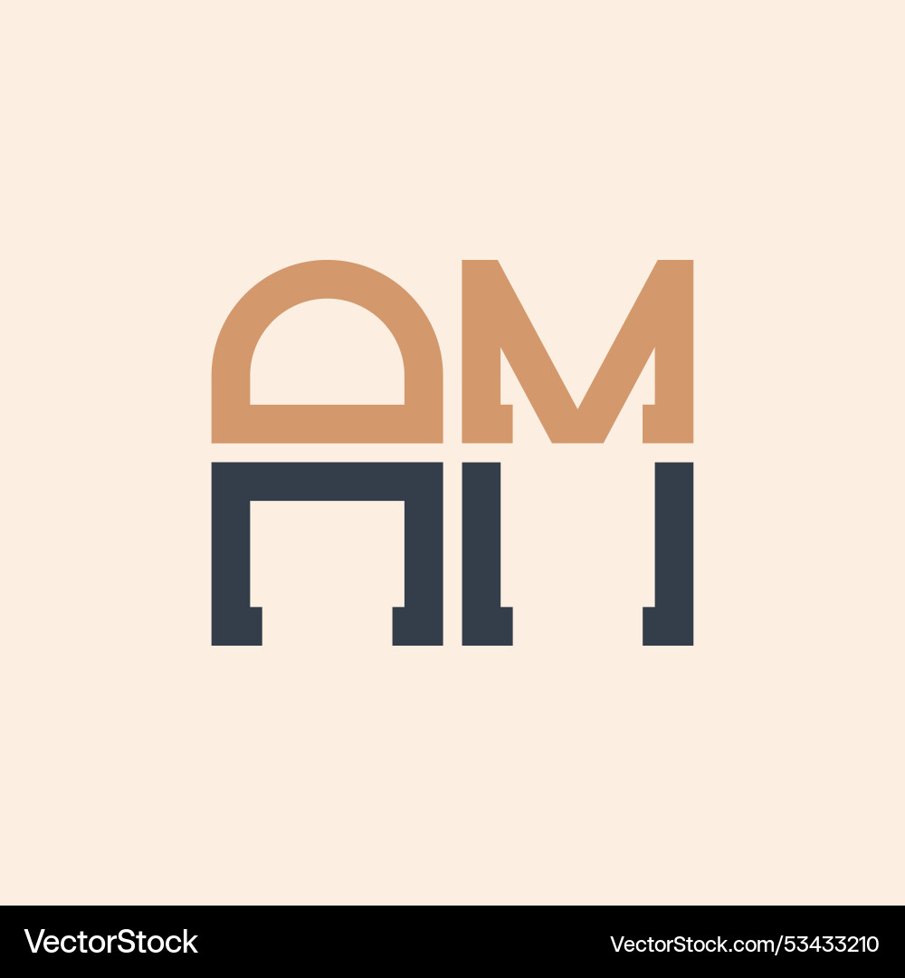 Modern am letter logo design creative Royalty Free Vector