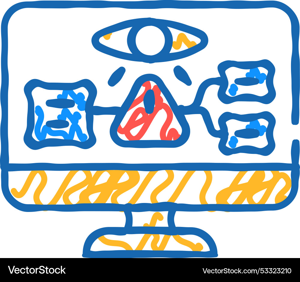 Monitoring risk icon doodle Royalty Free Vector Image
