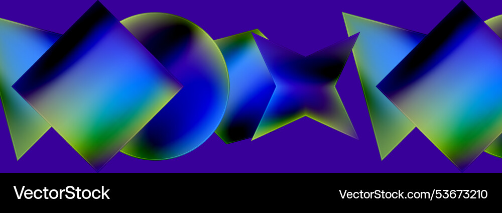 Neon color geometric shapes square triangle circle