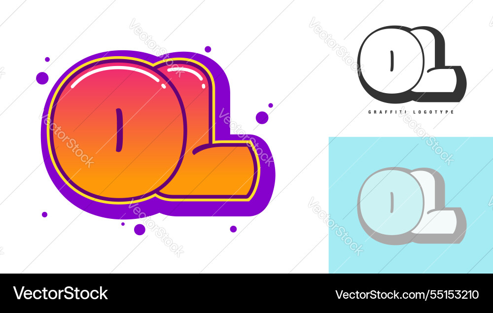Ol logo design for festival or party initial Vector Image