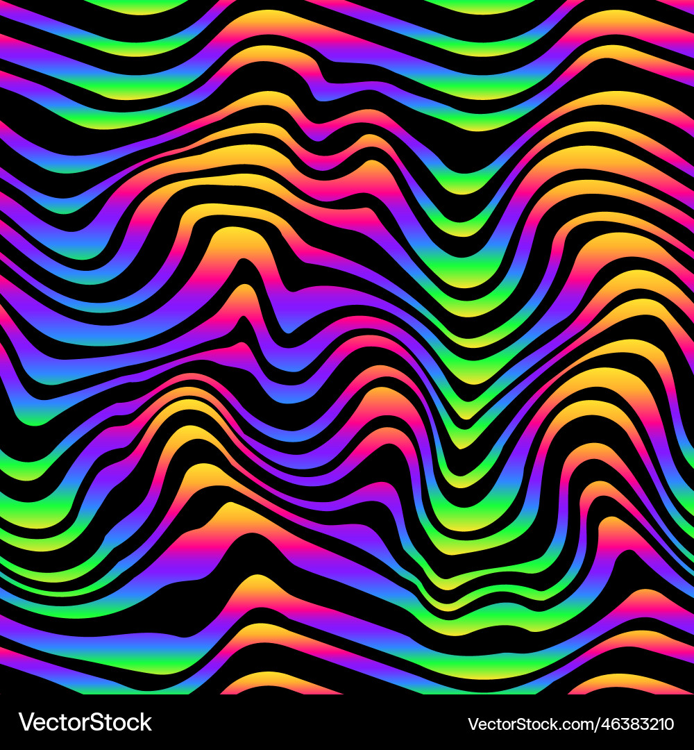 Rainbow Wavy Gradient Pattern Royalty Free Vector Image