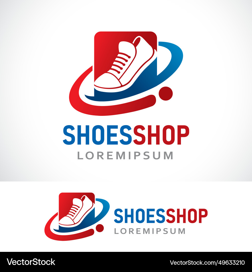 Shoes shop logo design template Royalty Free Vector Image