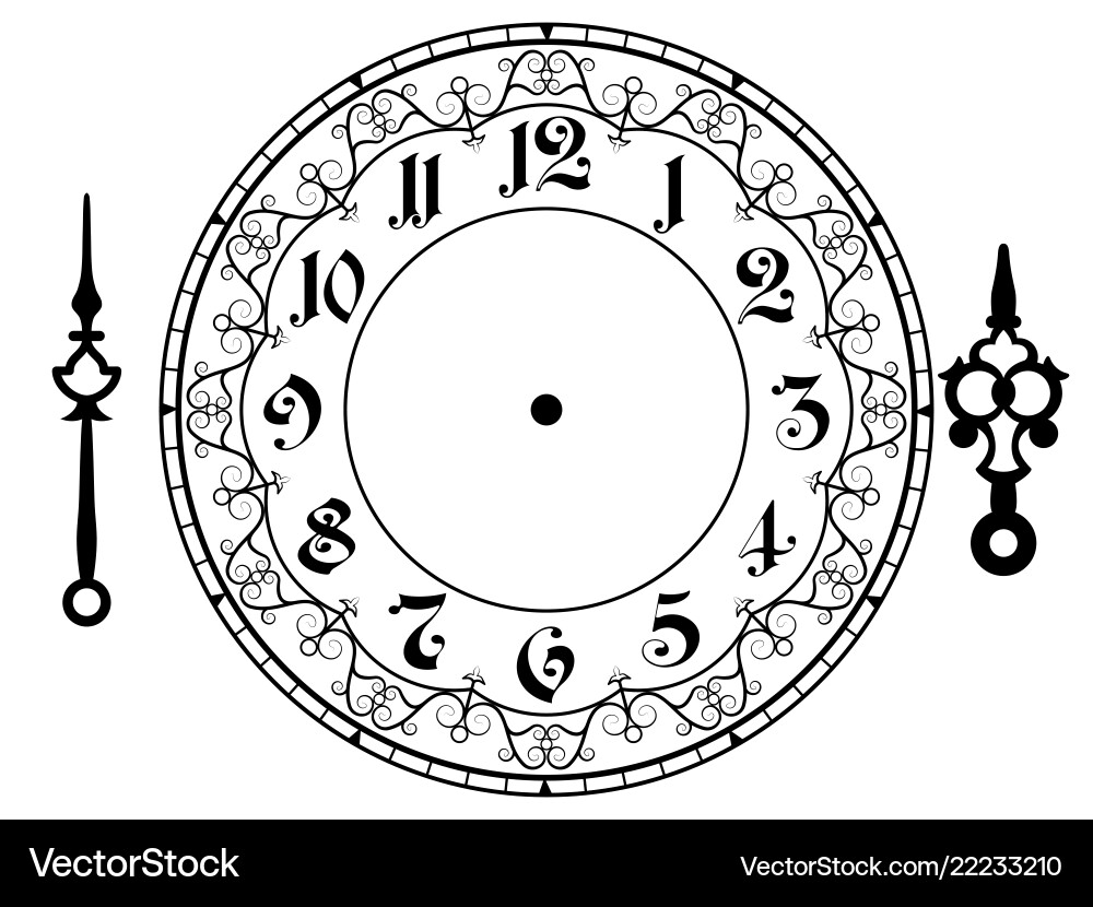 Vintage Clock Face Royalty Free Vector Image - VectorStock