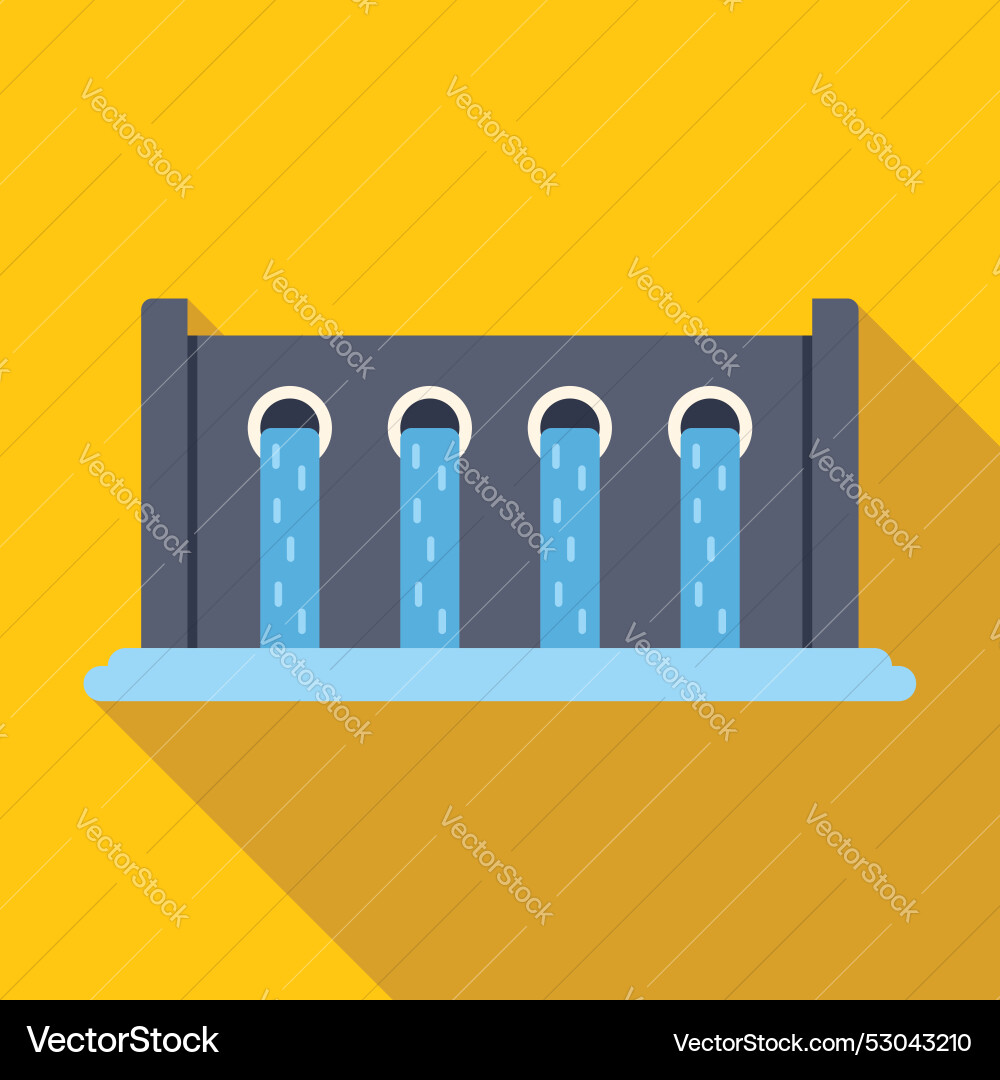 Water flowing through pipes in a dam generating Vector Image