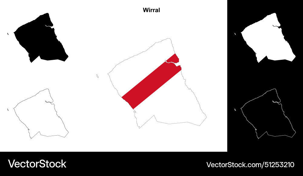 Wirral outline map Royalty Free Vector Image - VectorStock