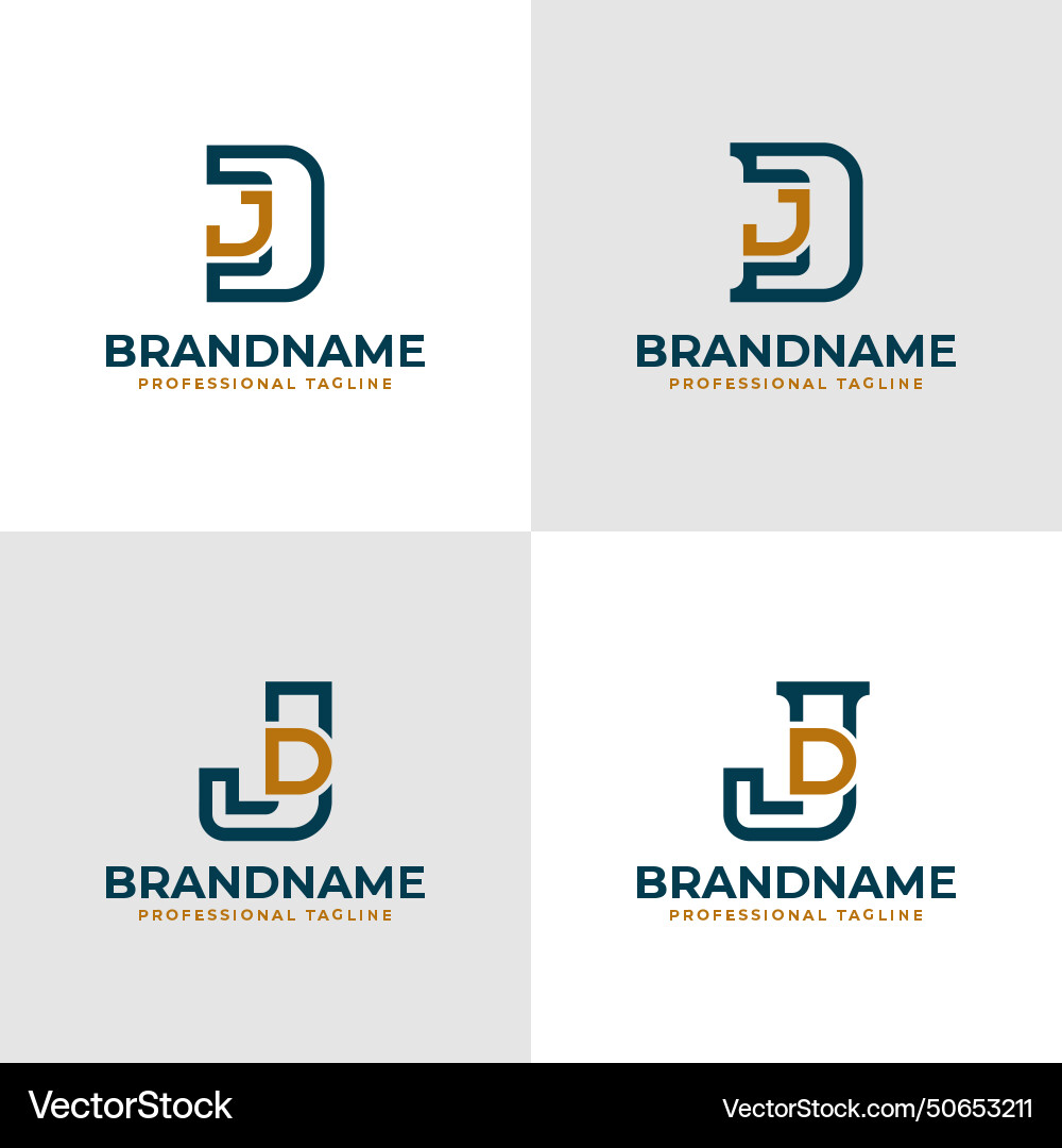Elegant letters dj and jd monogram logo suitable Vector Image