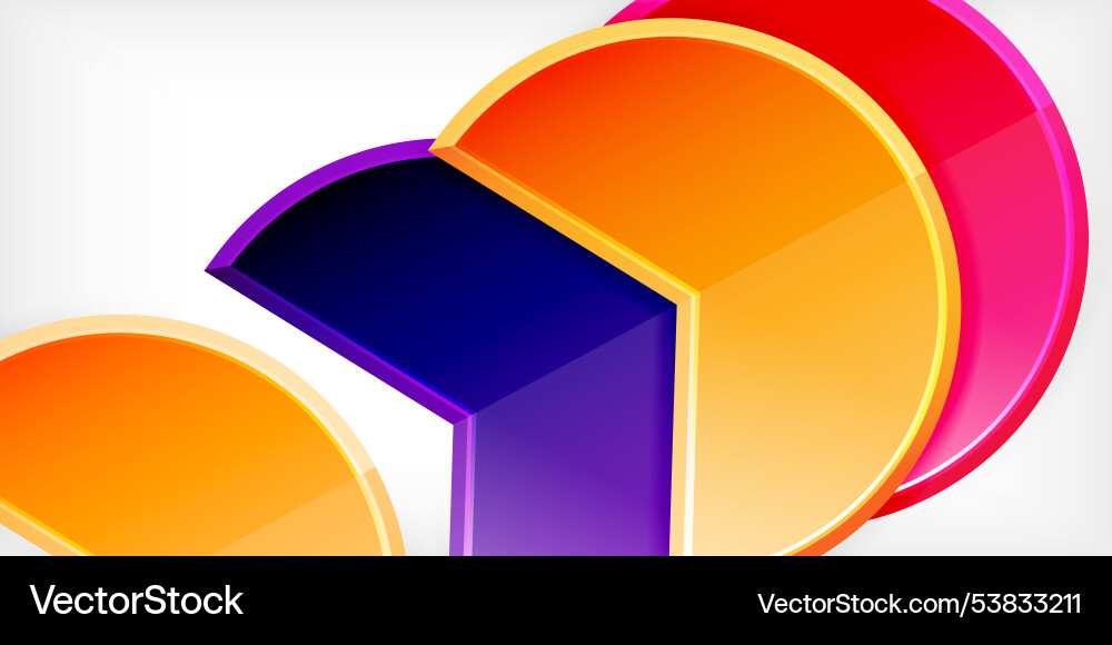 Glass reflective geometric round shapes background