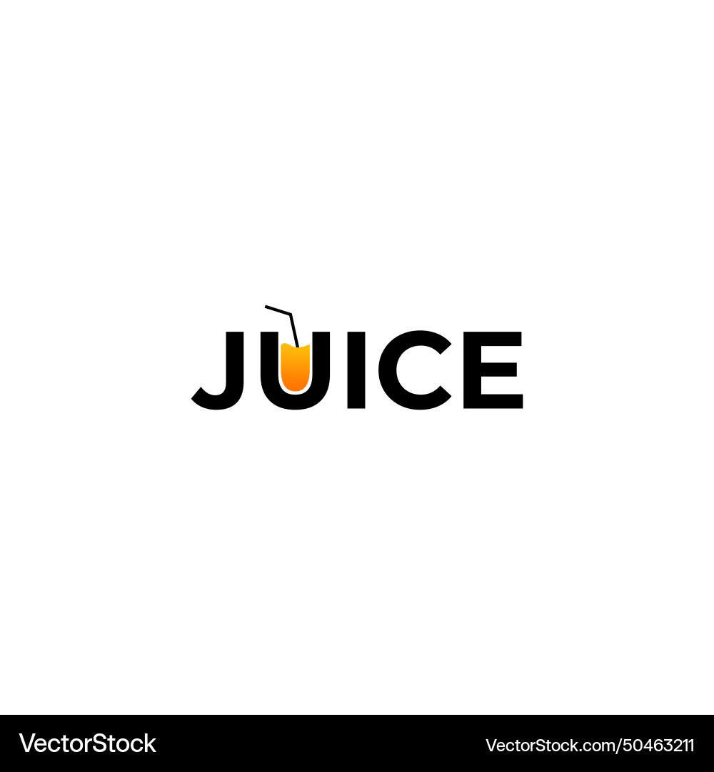 Juice typography logo icon design alphabet emblem Vector Image