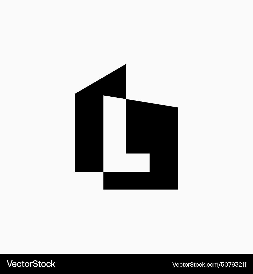 L letter house monogram home mortgage architect Vector Image