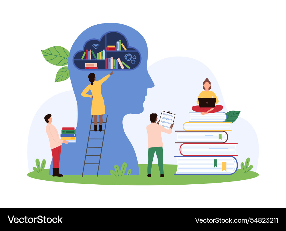 Learning and self education with help of ai Vector Image