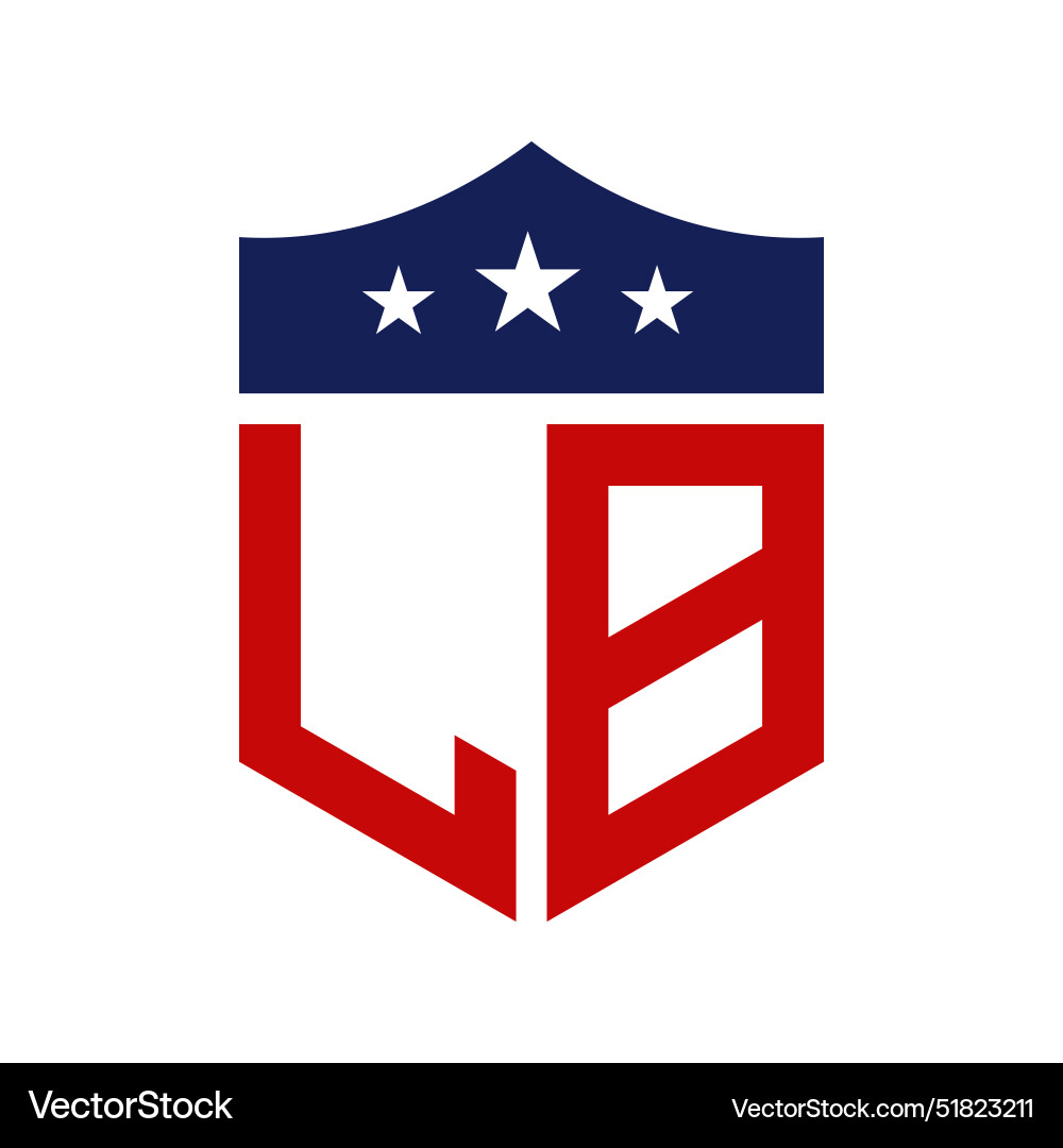 Patriotic lb logo design letter Royalty Free Vector Image