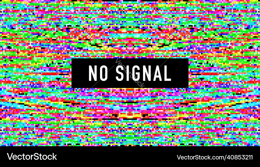Pixel art no signal glitch camera effect Vector Image