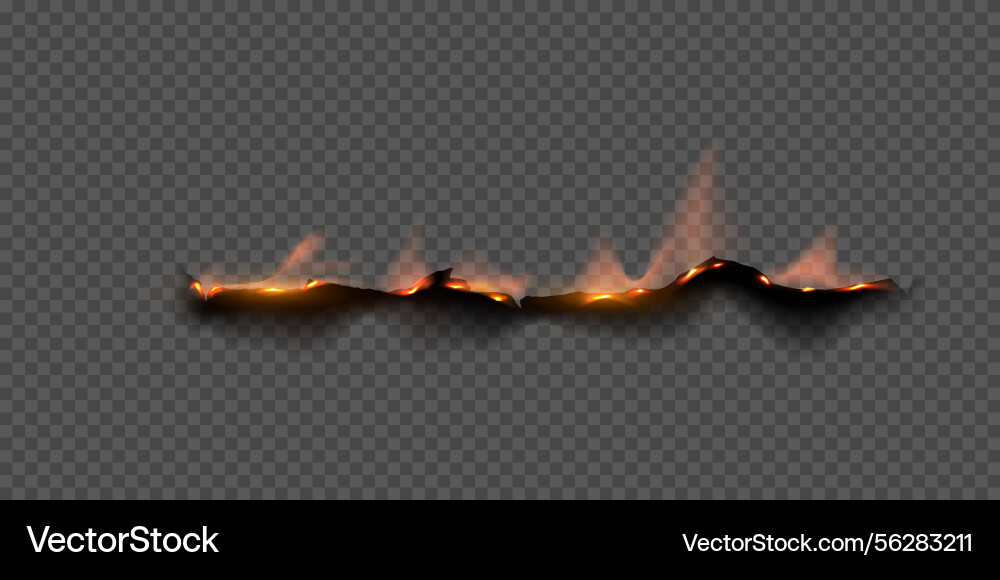 Realistic burnt paper edge Royalty Free Vector Image