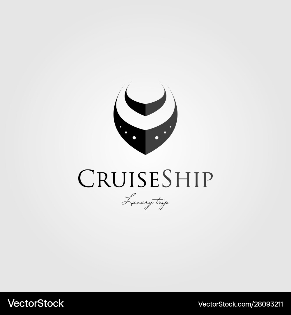 Simple cruise ship clean logo design Royalty Free Vector