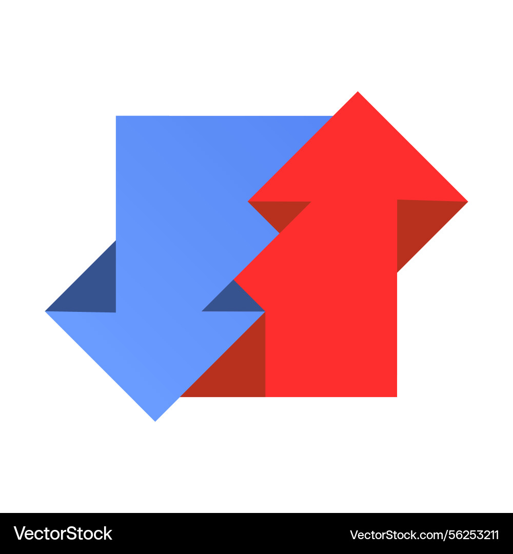 Two arrows circle icon Royalty Free Vector Image