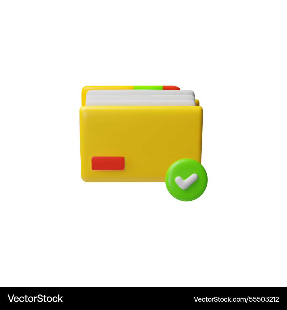 3d of yellow document folder and icon Royalty Free Vector