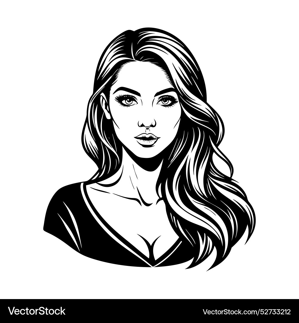 A beautiful young woman image Royalty Free Vector Image
