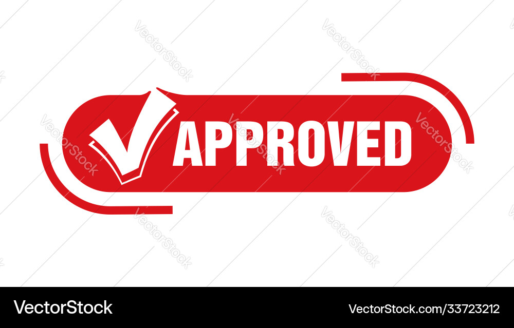 Approved stamp - rounded rectangle with text Vector Image