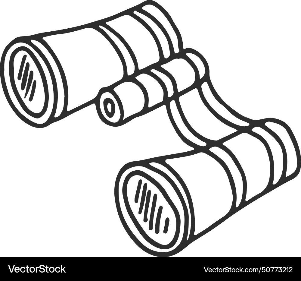 Binoculars doodle optical tool vision zoom Vector Image