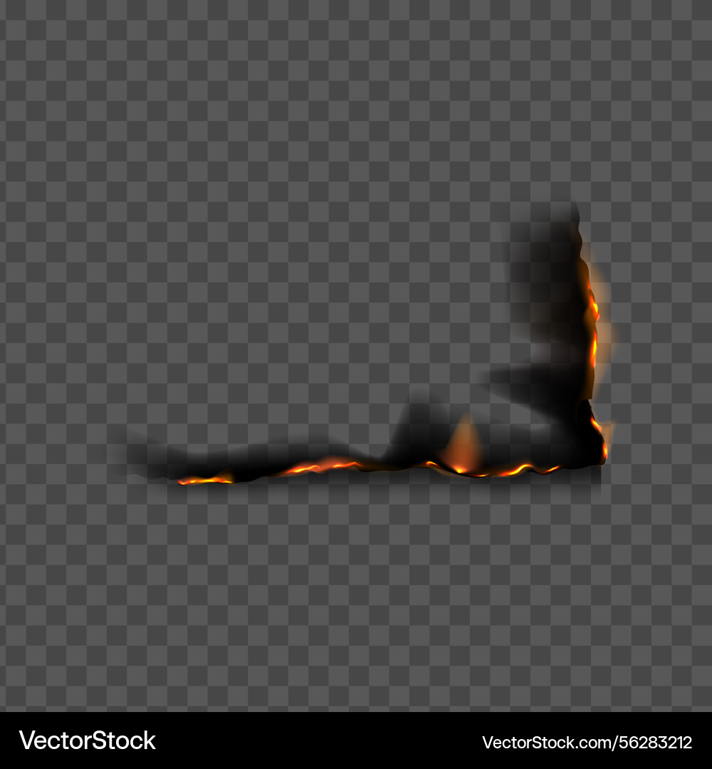 Burnt paper corner border Royalty Free Vector Image