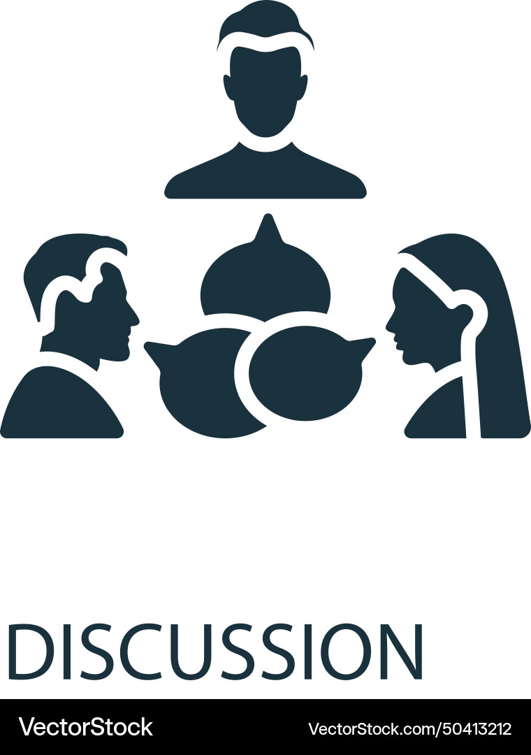 Discussion icon monochrome simple sign from Vector Image