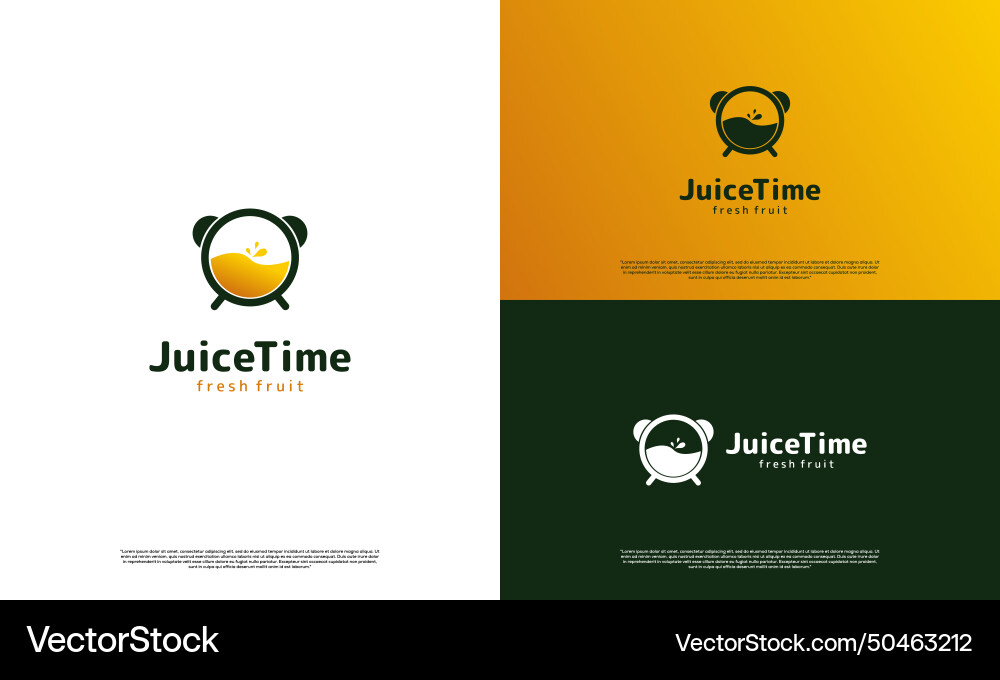 Juice time logo design icon clock with orange Vector Image