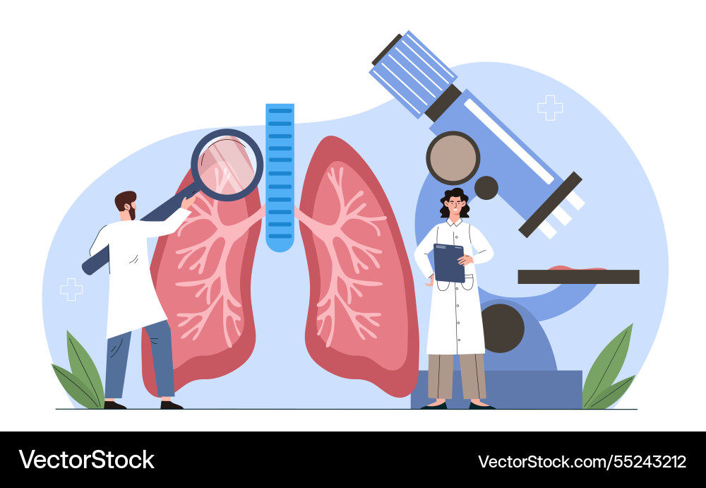 Lung research medical concept Royalty Free Vector Image