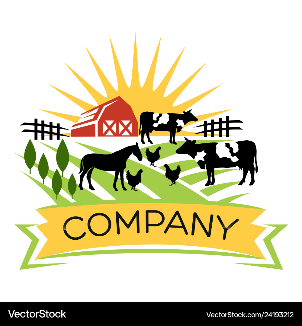 Modern farm logo Royalty Free Vector Image - VectorStock