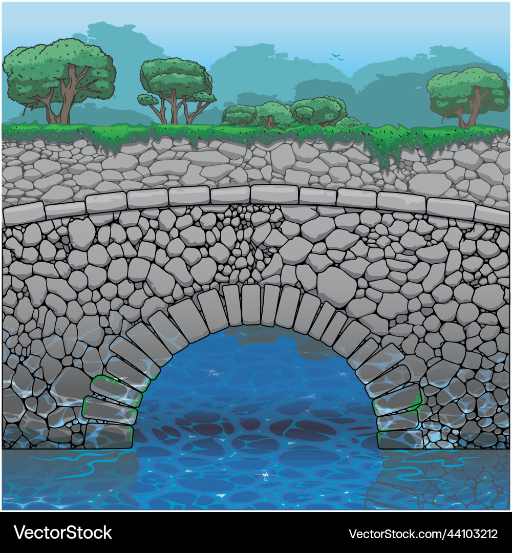 Old stone bridge background Royalty Free Vector Image