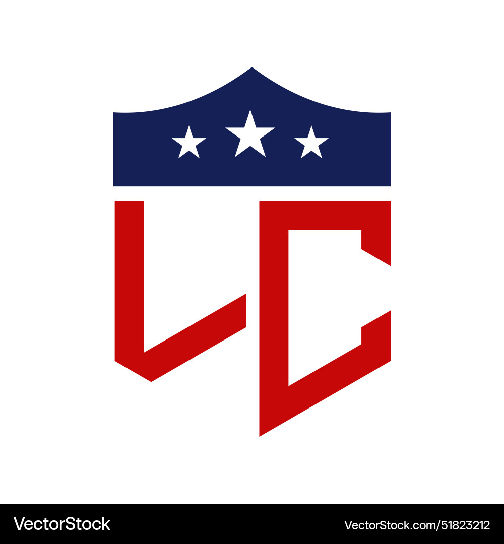 Patriotic lc logo design letter Royalty Free Vector Image