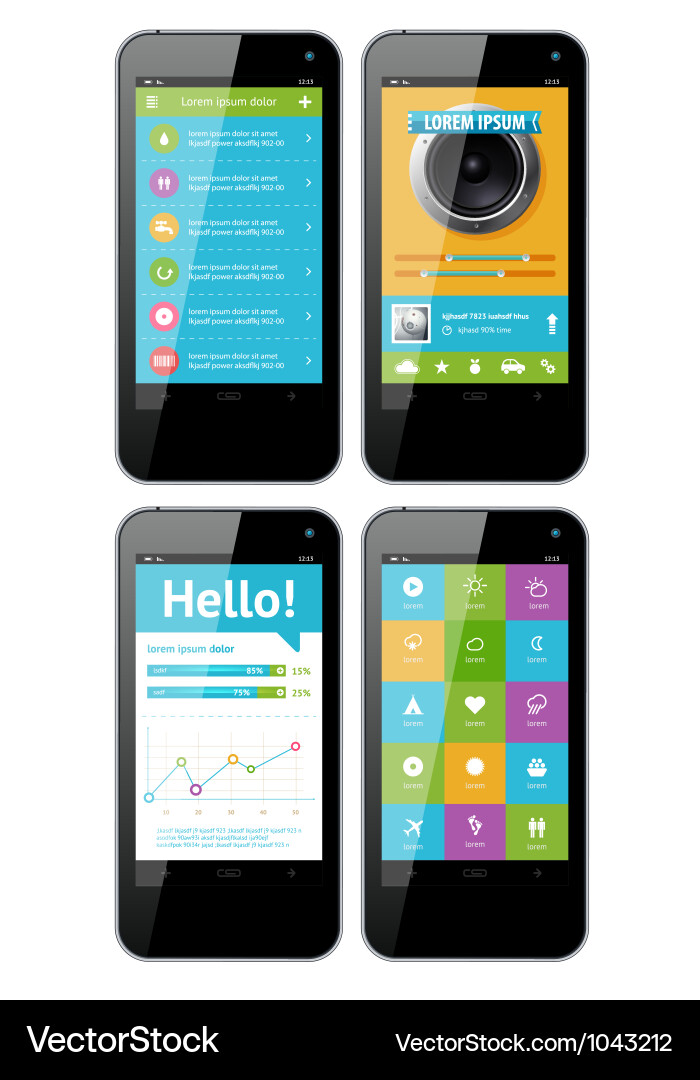 Simple template interface for phone Royalty Free Vector