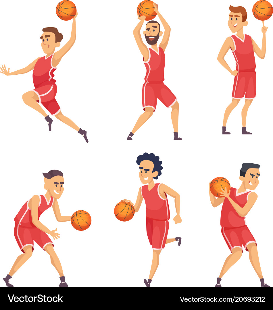 Sport characters set basketball Royalty Free Vector Image