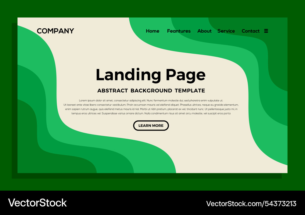 Abstract landing page template Royalty Free Vector Image