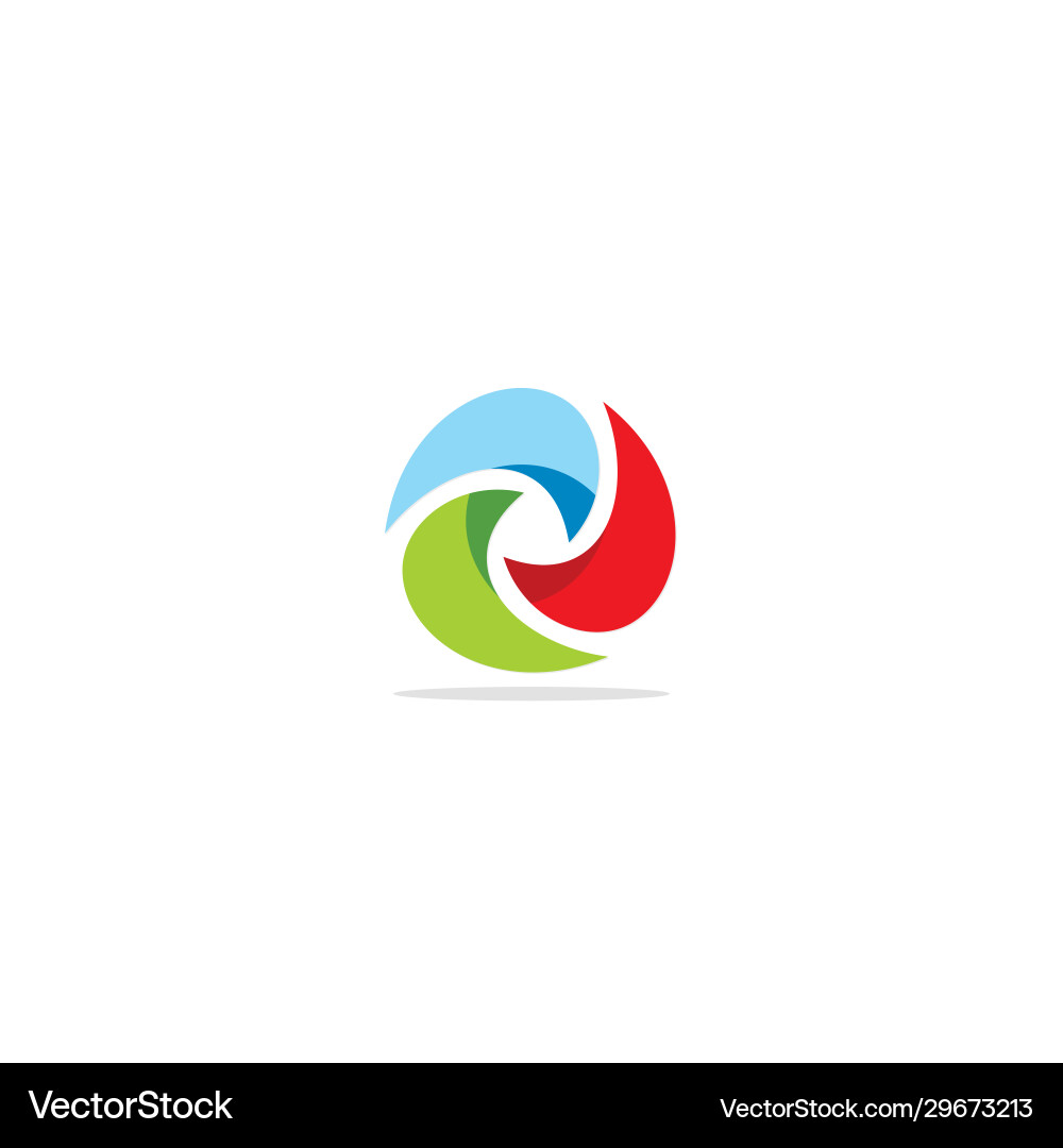 Circle shape colored curve logo Royalty Free Vector Image